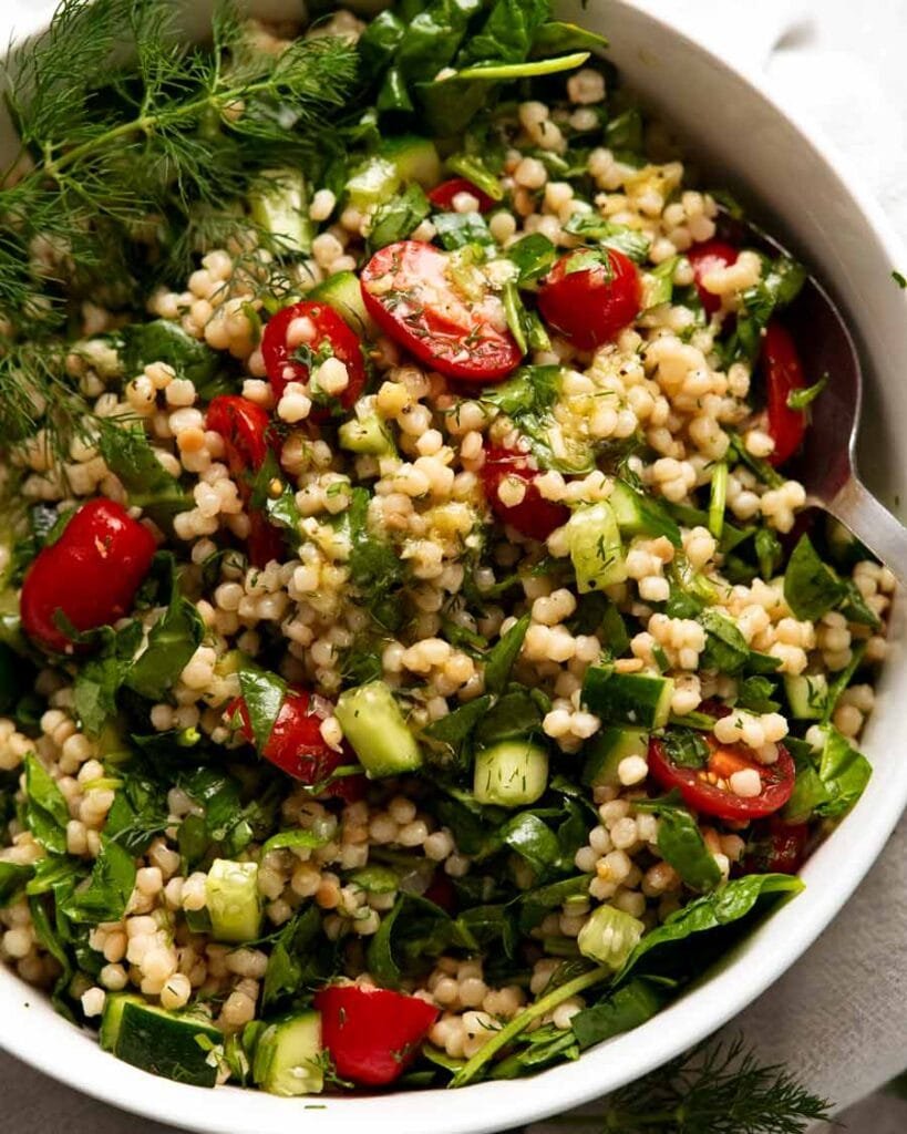 Mediterranean Pearl Couscous Salad - EASY RECIPES