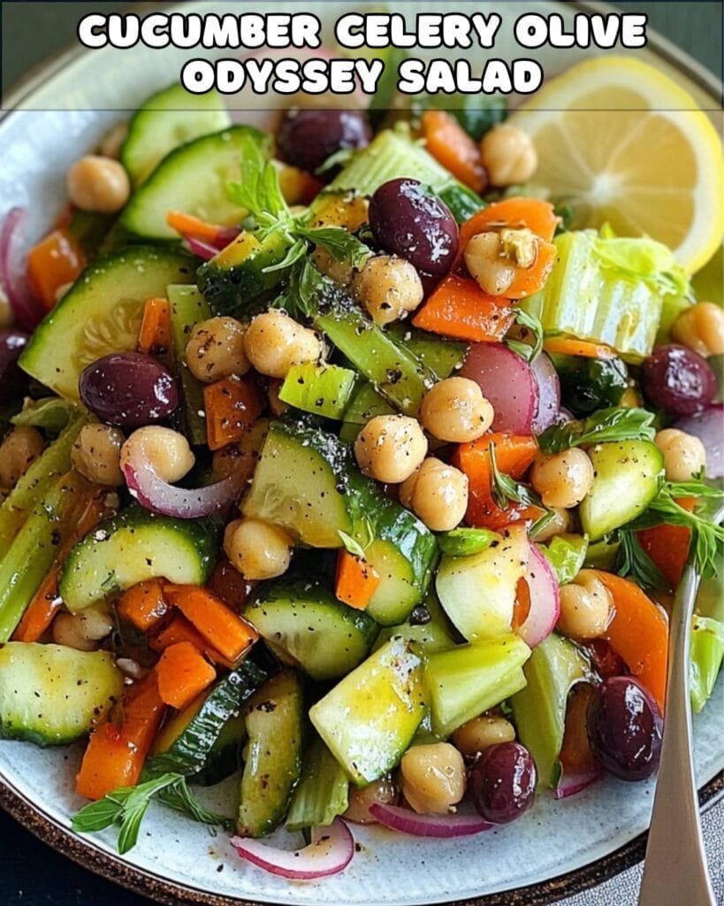 Cucumber Celery Olive Odyssey Salad - EASY RECIPES