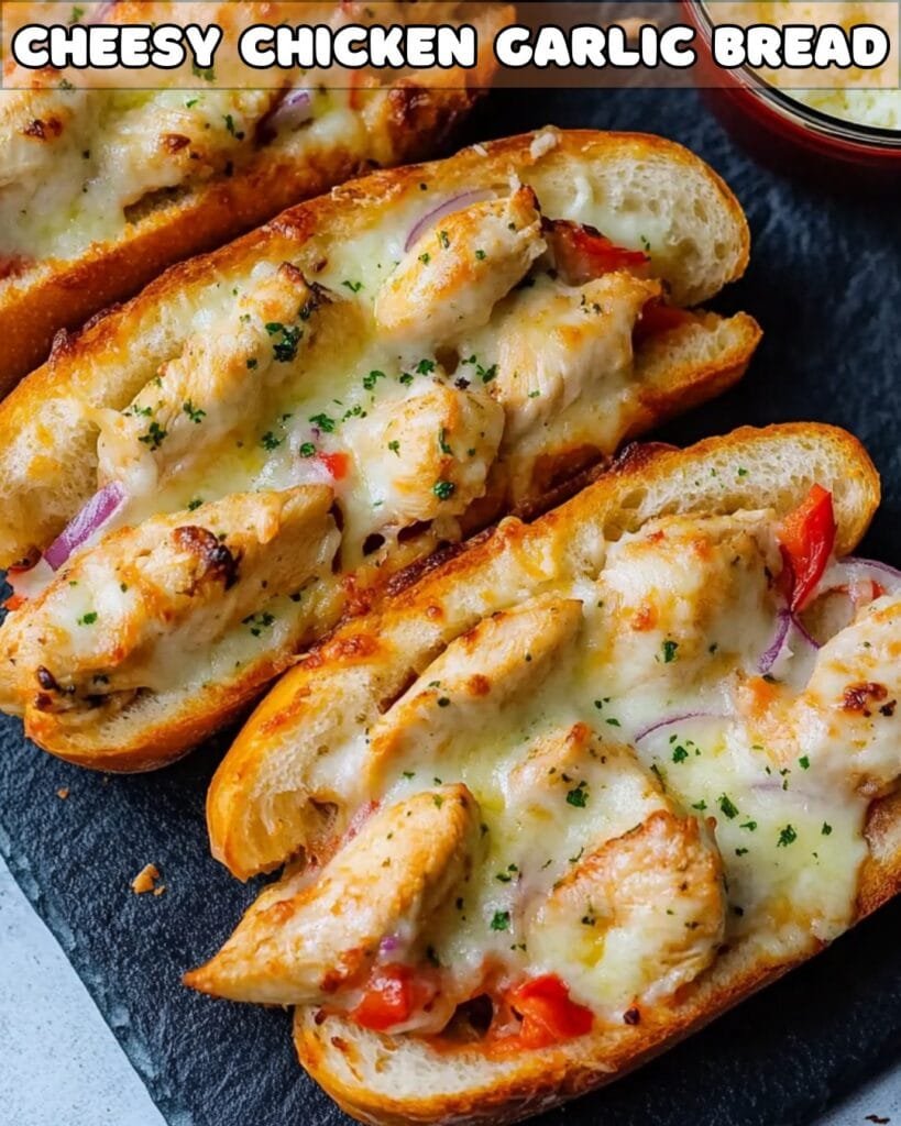 Ultimate Cheesy Chicken Garlic Bread - EASY RECIPES