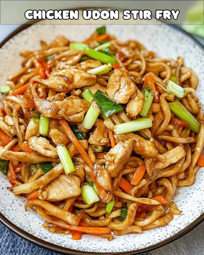 Savory Chicken Udon Stir Fry with Vegetables - EASY RECIPES