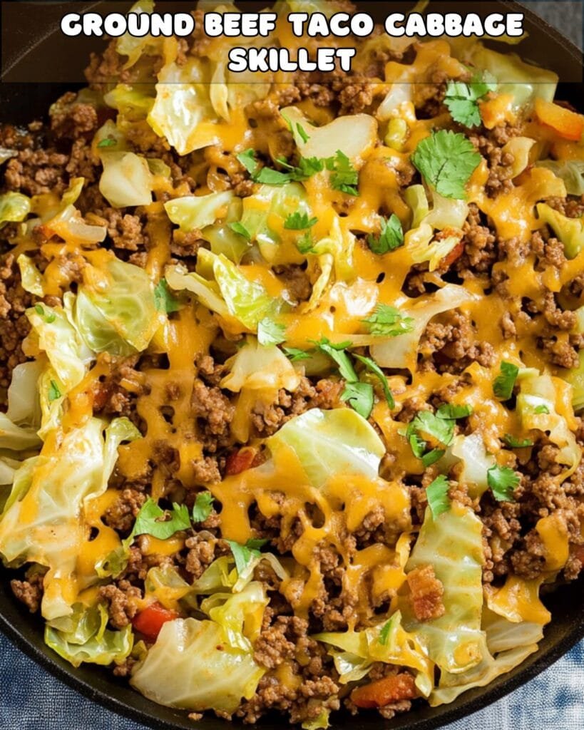 Low-Carb Ground Beef Taco Cabbage Skillet - EASY RECIPES