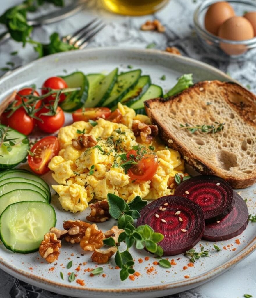 Scrambled egg breakfast plate - EASY RECIPES