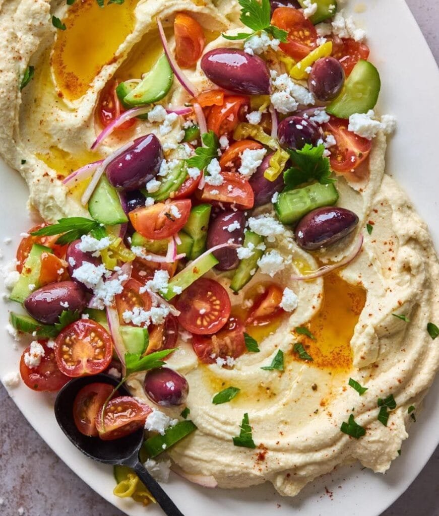 Greek style loaded hummus - EASY RECIPES