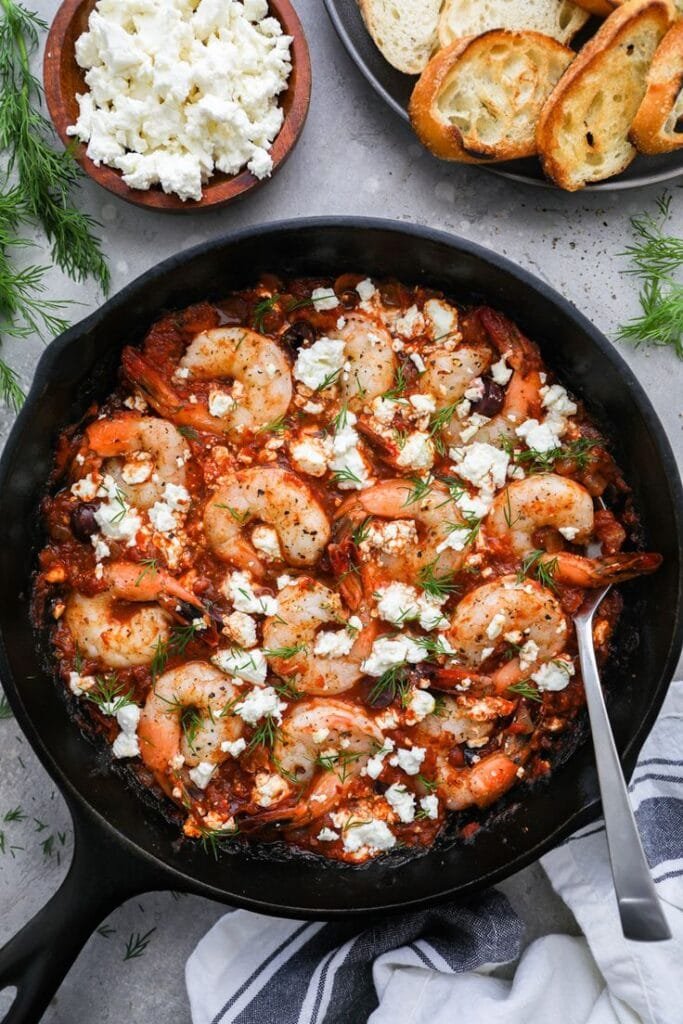 Greek-Style Baked Shrimp in Tomato and Feta Sauce - EASY RECIPES