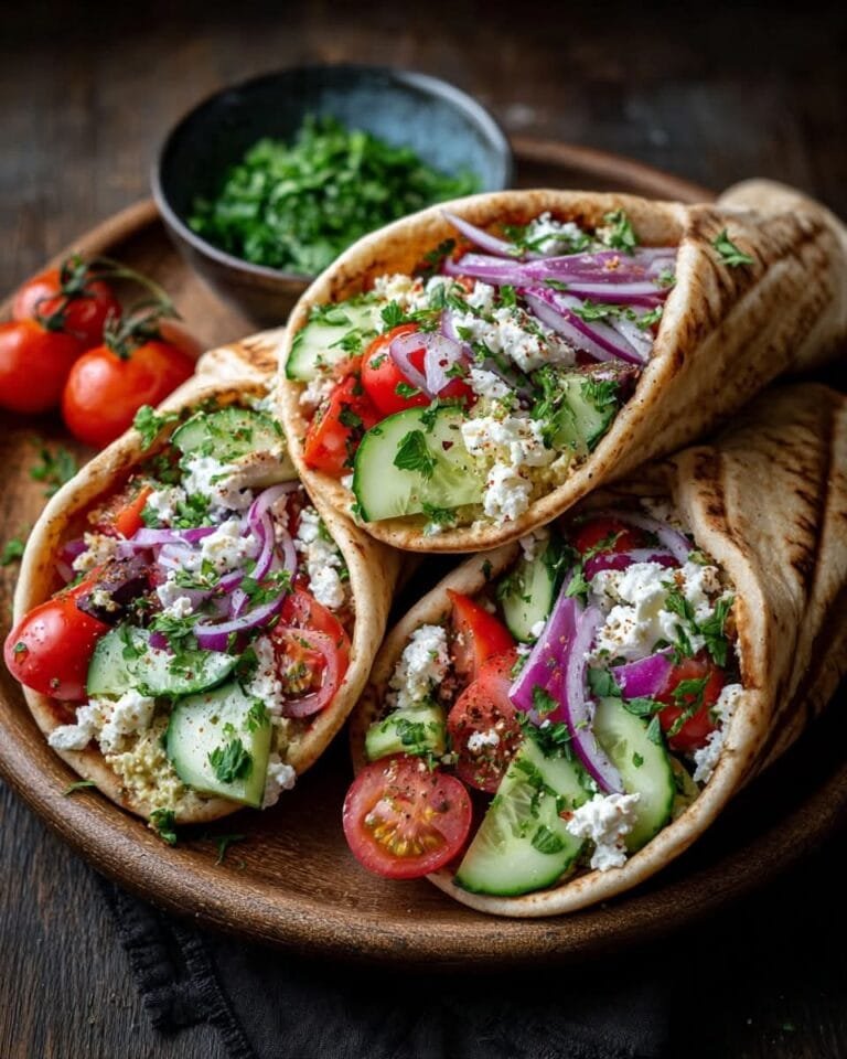 Feta, Cucumber and Red Onion Pita Pockets - EASY RECIPES