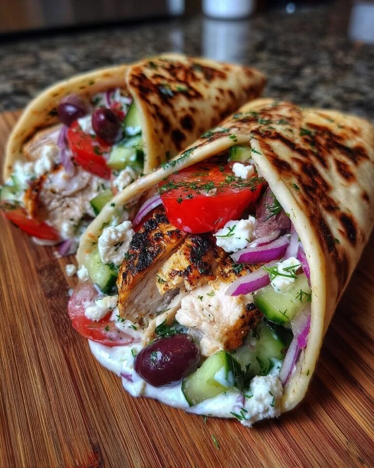 Greek Chicken Wraps with Lemon Sauce - EASY RECIPES