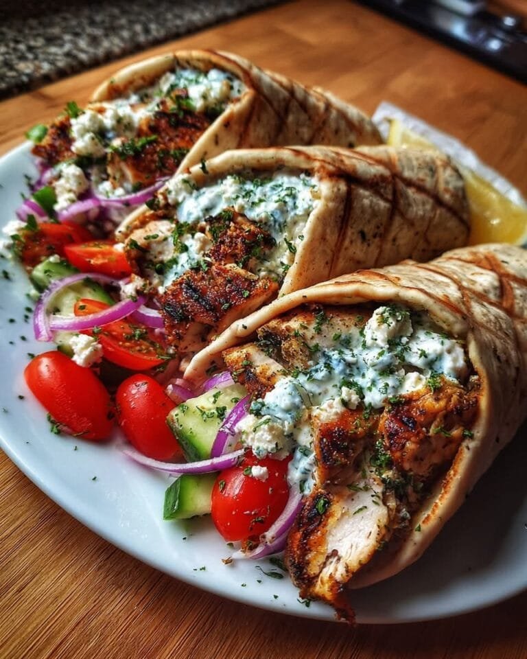 Greek Chicken Wraps with Tzatziki Sauce - EASY RECIPES