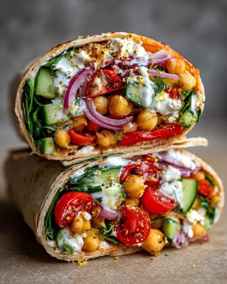 Mediterranean Chickpea “Chez” Wrap with Veggies - EASY RECIPES