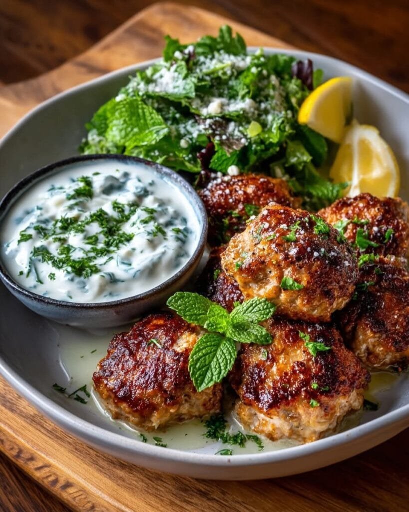 Lamb Meatballs with Mint Yogurt Sauce - EASY RECIPES