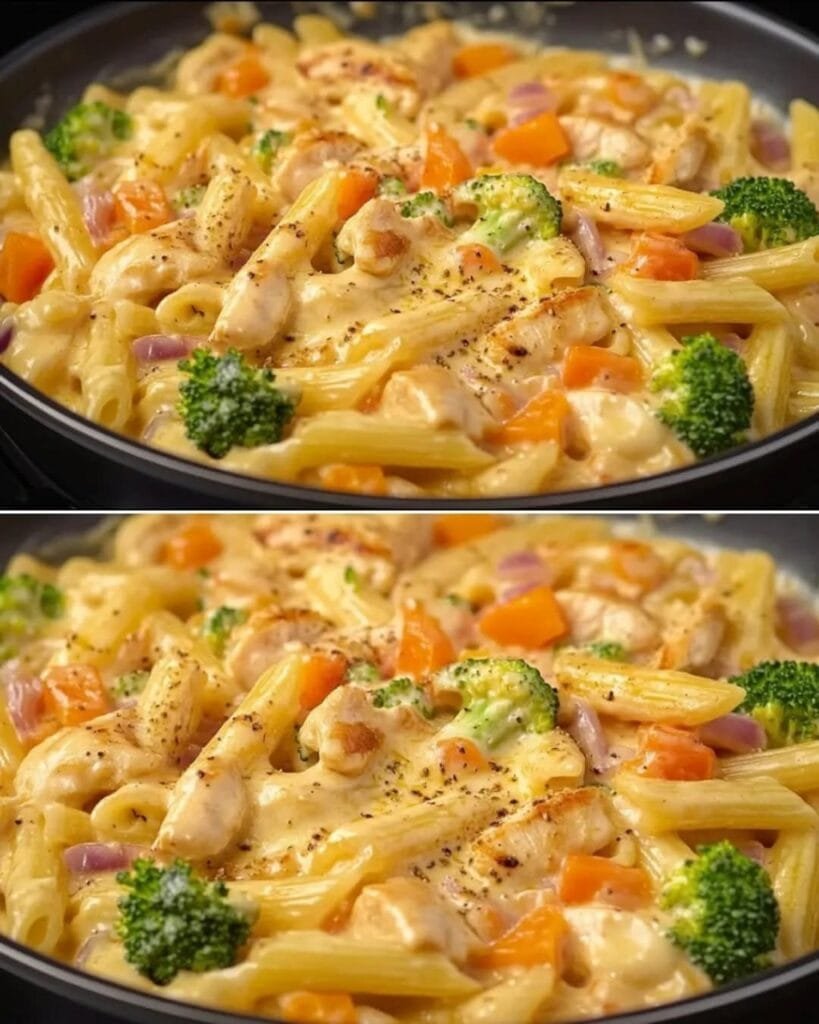 Mediterranean Creamy Chicken and Vegetable Pasta - EASY RECIPES