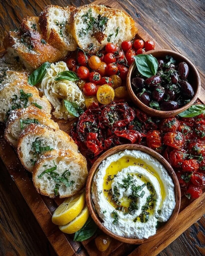 Rustic Mediterranean Bread Board with Whipped Ricotta - EASY RECIPES