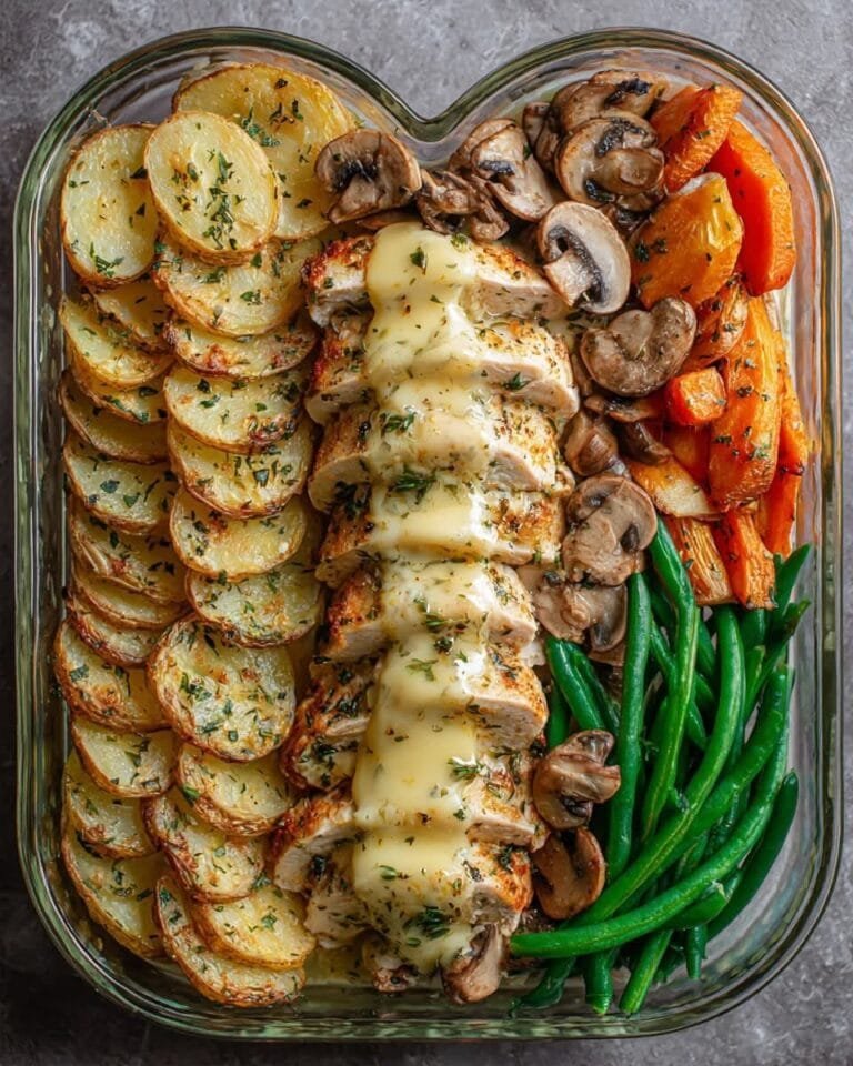 Mediterranean Creamy Mustard Chicken Bake with Garlic Potatoes ...