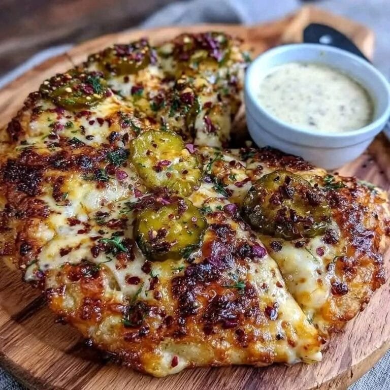 Mediterranean Pickle Pizza with Ranch & Cheese - EASY RECIPES