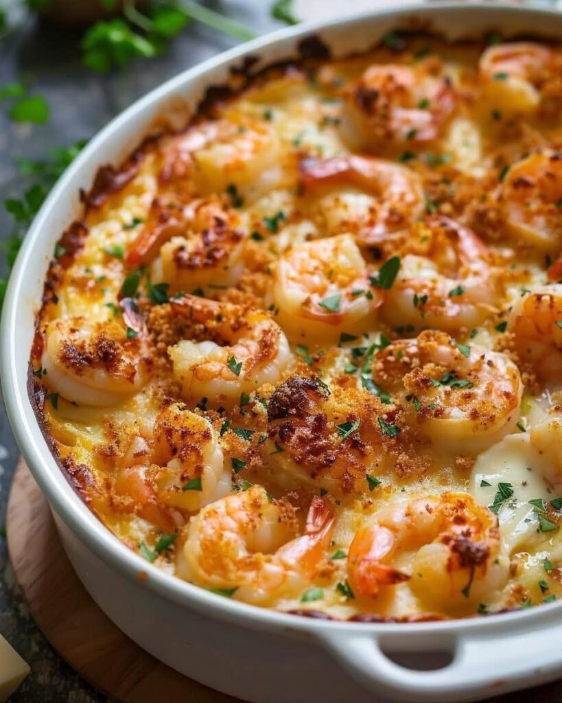 Mediterranean Cheesy Shrimp Bake - EASY RECIPES