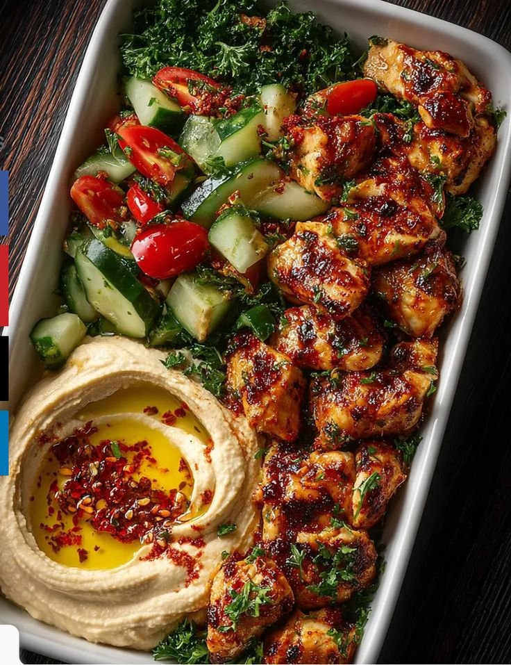 Zaatar chicken with cucumber salad and harrisa sauce - EASY RECIPES