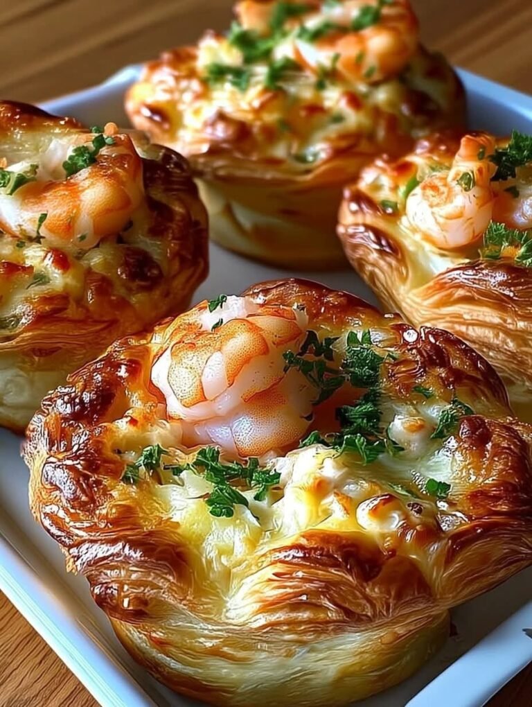 Mediterranean Shrimp & Crab Croissant Bomb Cups - EASY RECIPES