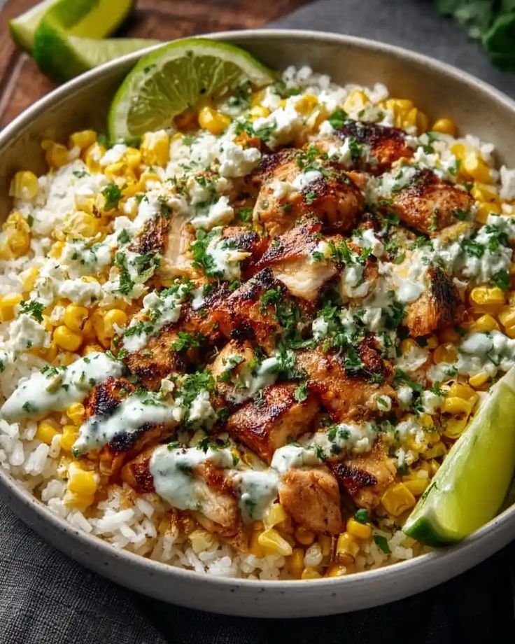 Mexican chicken corn rice salad bowl - EASY RECIPES