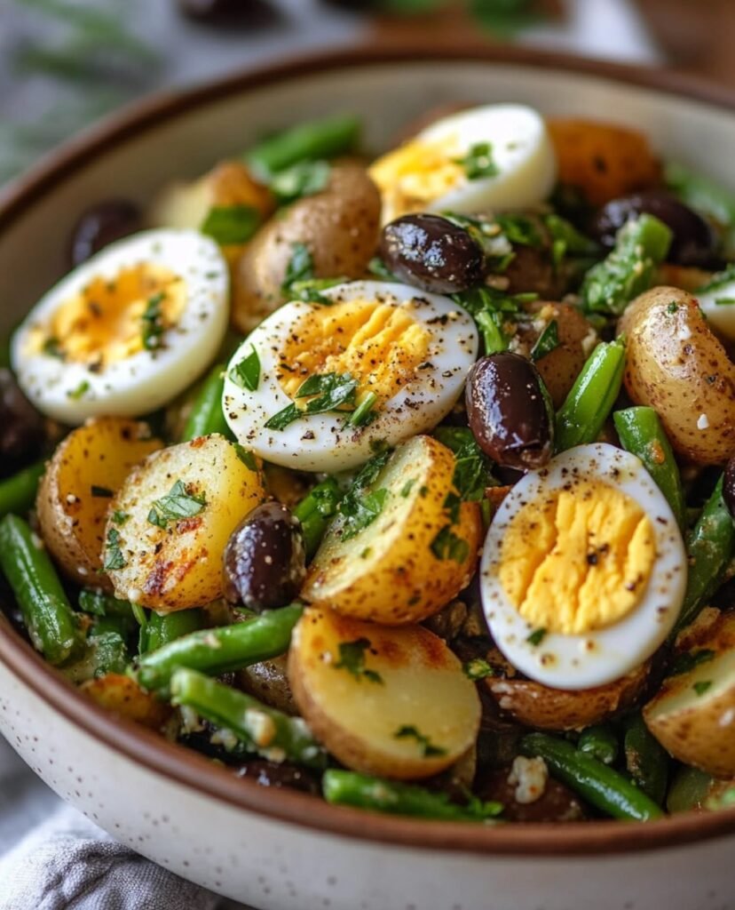 Easy Potato and Green Bean Salad with Hard Boiled Eggs - EASY RECIPES